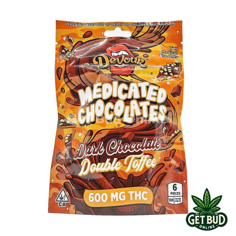 Devour 600mg THC Medicated Chocolates - Dark Chocolate Double Toffee ...