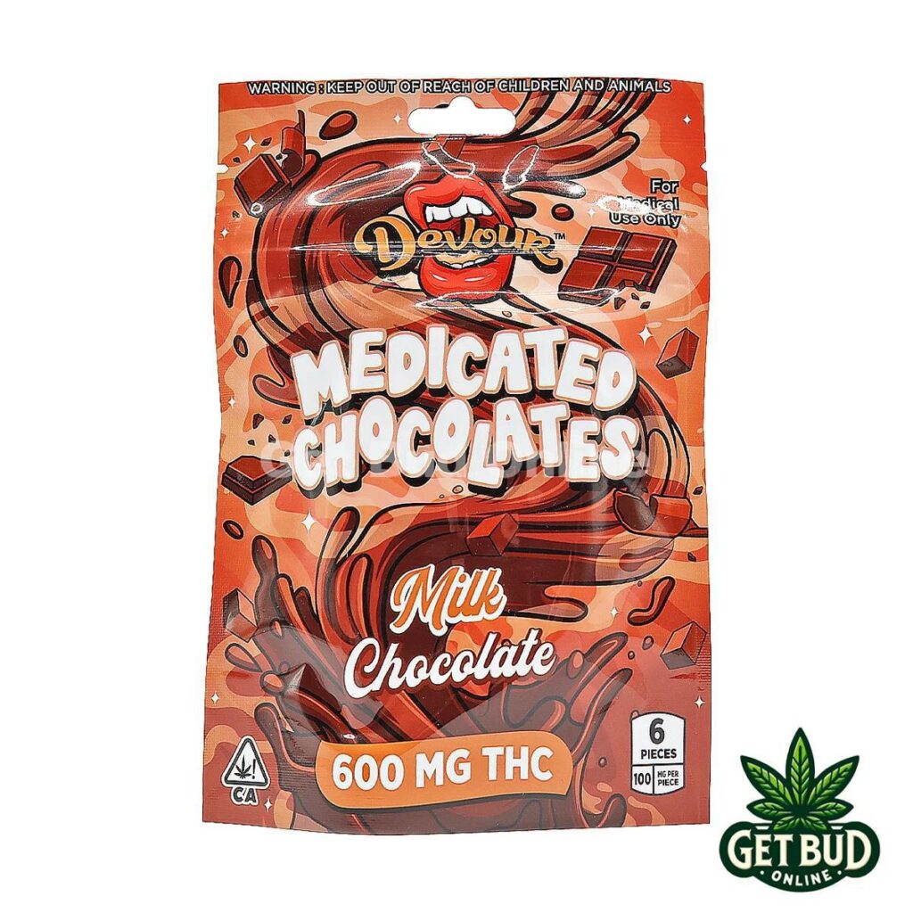 Devour 600mg THC Medicated Chocolates - Milk Chocolate - Get Bud Online USA