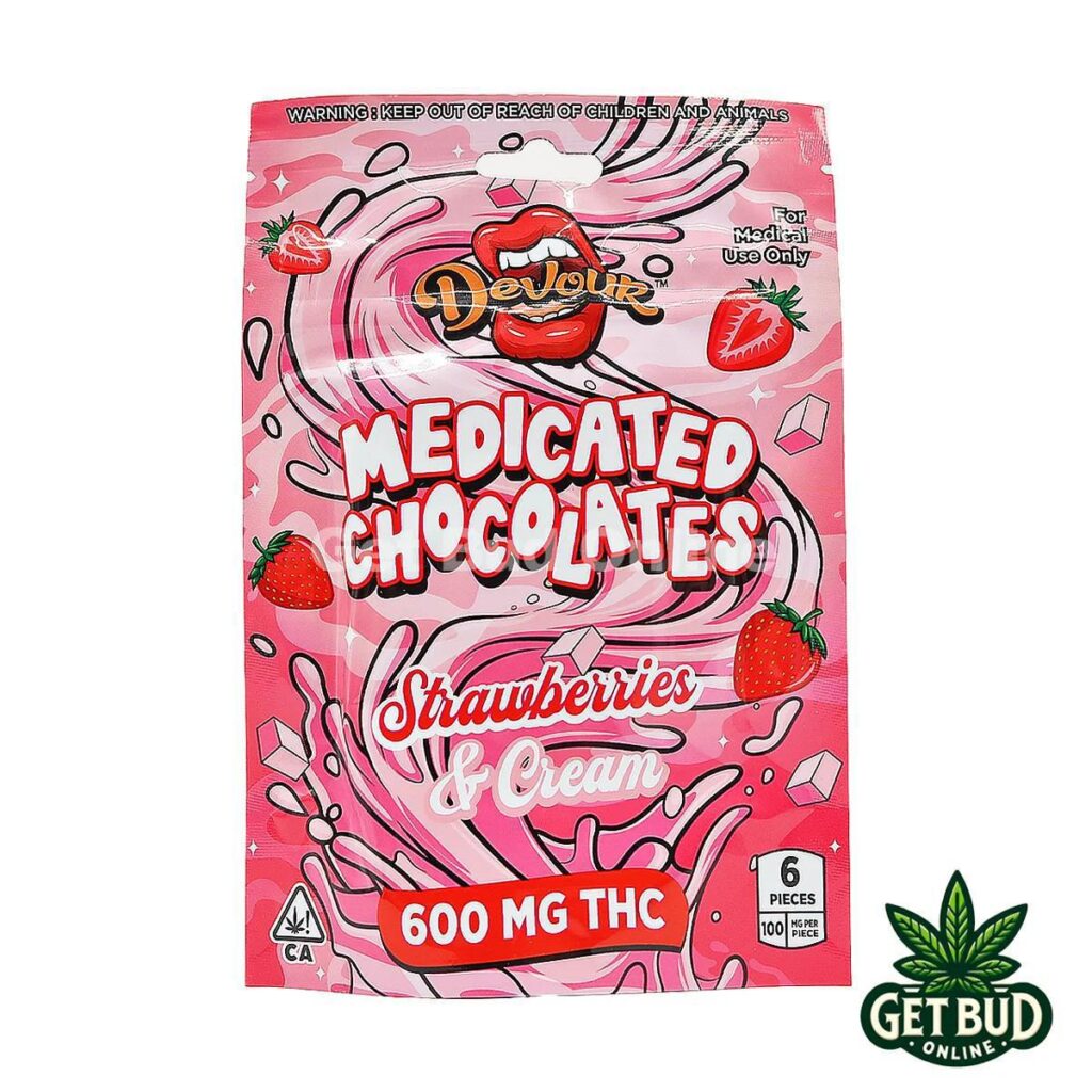Devour 600mg THC Medicated Chocolates - Strawberries & Cream - Get Bud ...